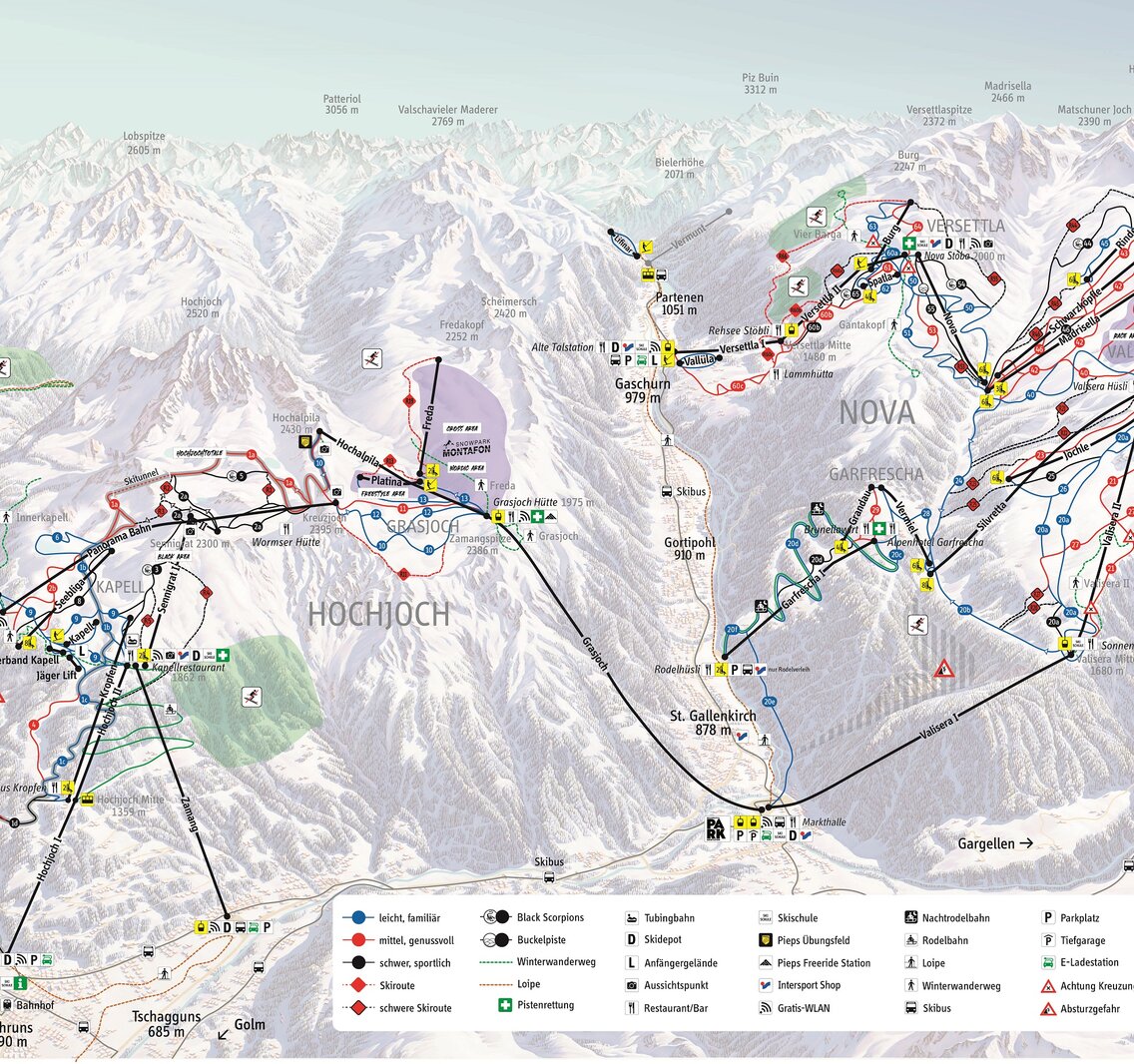 The interactive ski trail map: your guide | Silvretta Montafon